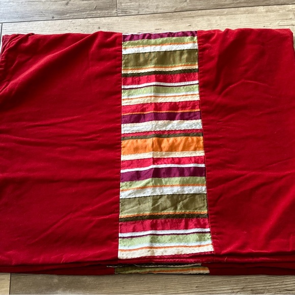 Bedding | Throw Blankekcover Red Velvet With Grosgrain Ribbon Stripes ...
